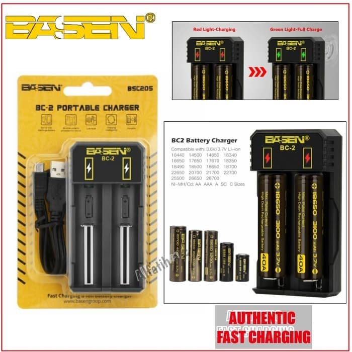 Jual Charger Battery 18650 Basen BC-2 Authentic | Shopee Indonesia