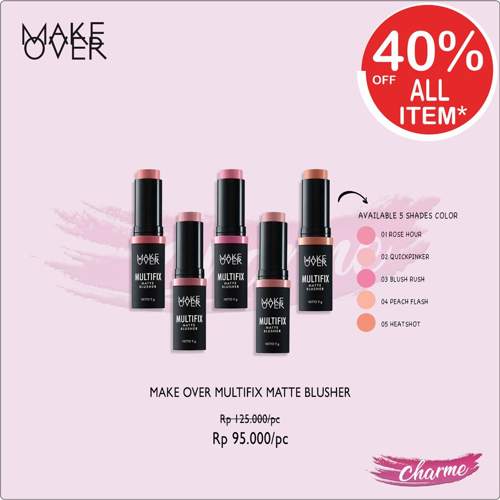 Jual (READY & ORI) Make Over 5 Colors Multifix Matte Blusher Blushon ...