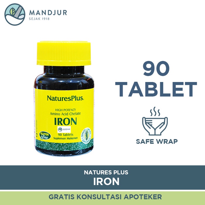 Jual Promo Spesial - Natures Plus Iron 90 Tablet - Suplemen Zat Besi ...