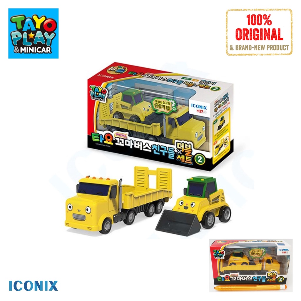 Jual Iconix Tayo The Little Bus Play Minicar Bus Set Flat Truck And ...