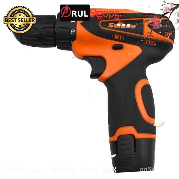 Jual Solade Bor Listrik Cordless Screwdriver Drill Adjustable Speed 12V ...