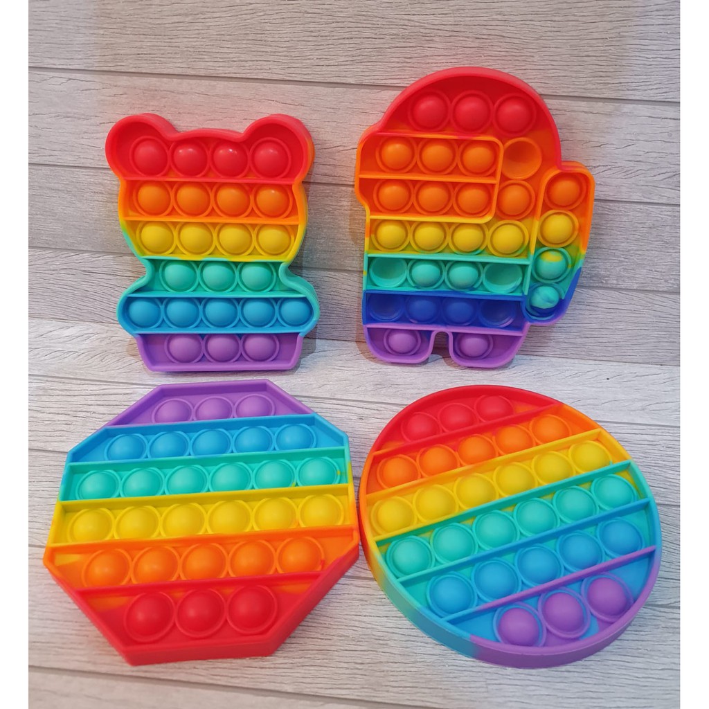 Jual Mainan POP IT FIDGET TOY - BUBBLE RAINBOW POPIT | Shopee Indonesia
