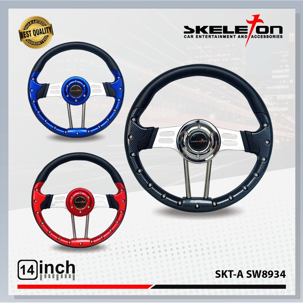 Jual Skeleton Steering Wheel Setir Racing Mobil Universal 14 Inch SKT-A ...