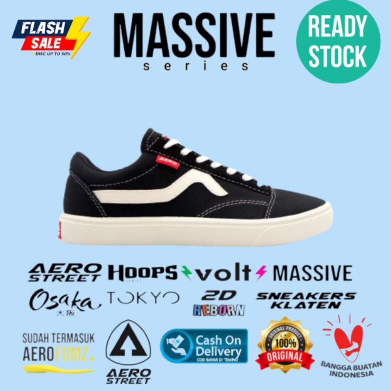 Jual Aerostreet Massive Low Hitam - Sepatu Sneakers Casual Pria Wanita ...
