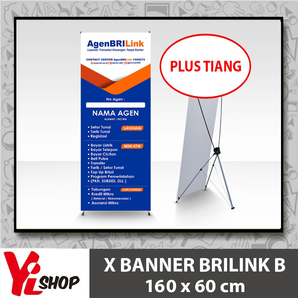 Jual Paket Y Banner / X Banner 60 x 160 (cm) Agen Mini ATM, PPOB, Agen ...