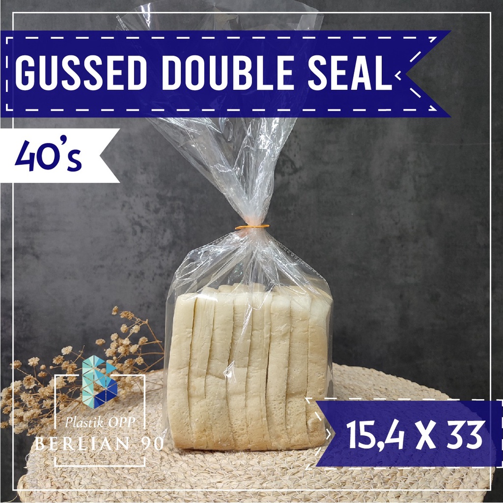 Jual Plastik OPP Roti Tawar Double seal Gussed 15 x 33 cm 40s MIC ISI ...