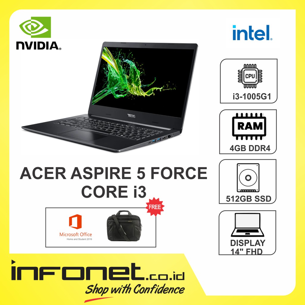 Jual ACER ASPIRE 5 FORCE A514-53G i3 1005G1 4GB 512GB SSD MX350 2GB 14" FHD W10 OHS | Shopee ...