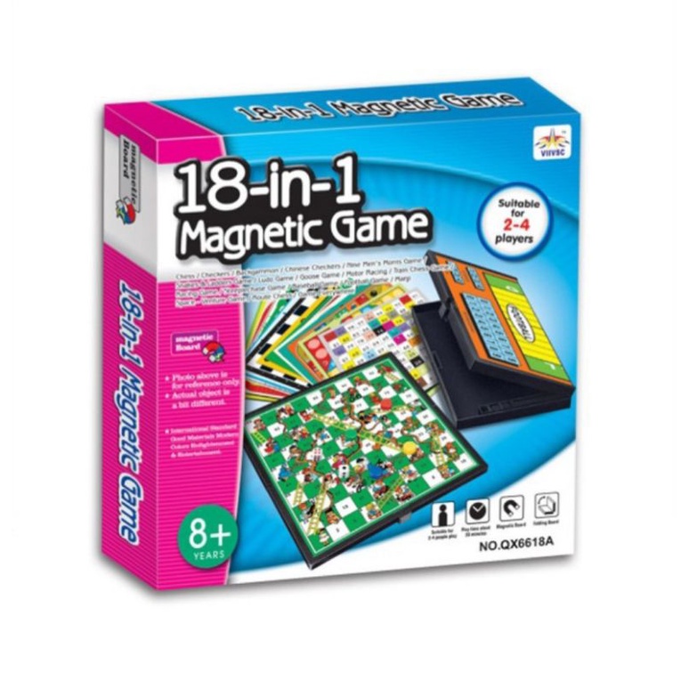 Jual board game 18 in 1 complete game papan permainan magnet magnetic ...