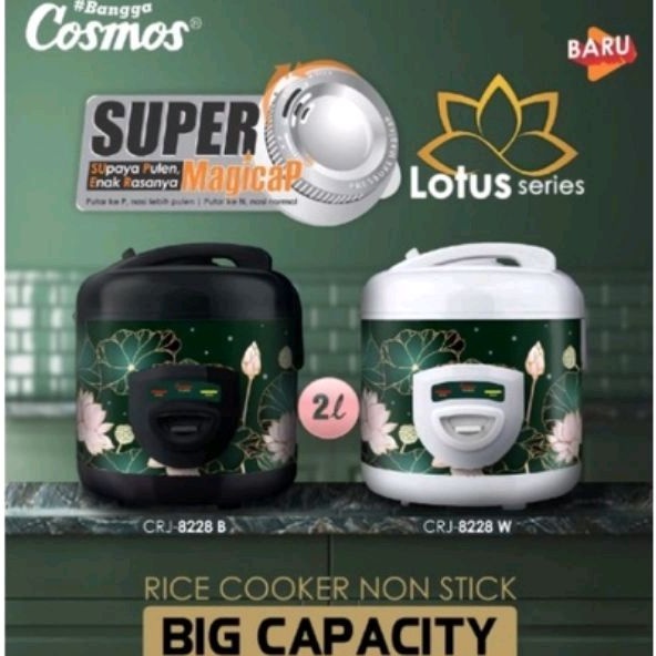 Jual Rice Cooker Magic Com Cosmos Anti Lengket 2 Liter CRJ-8228 / CRJ 8228 B W LOTUS SERIES ...