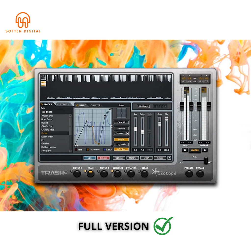 Jual iZotope TRASH v2 VST Plugin dual-stage distortions with advanced ...