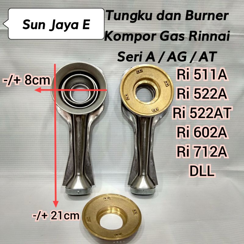 Jual Cerobong Tungku + Burner Kompor Gas Rinnai Ri 511A 522A 602A 602AG 712A 712AF 712GA DLL ...