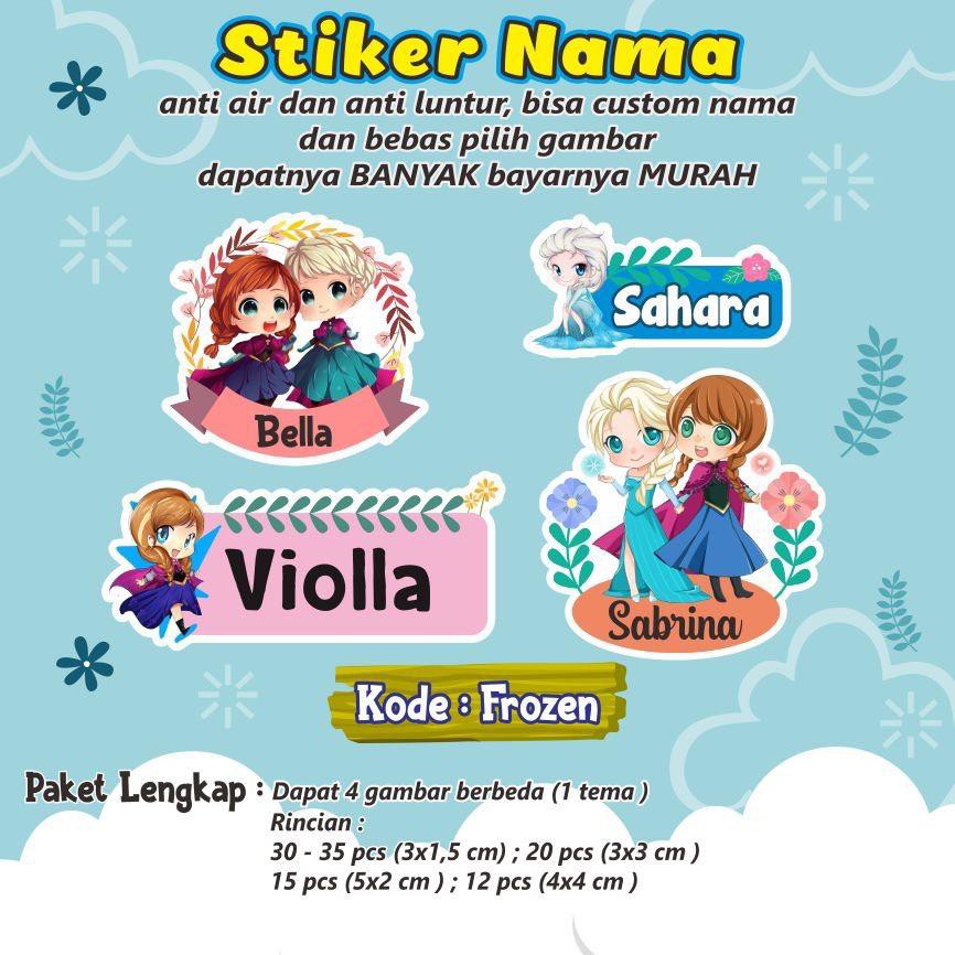 Jual Stiker Custom Nama UV Print Flamingo / Frozen / Hello Kitty ...