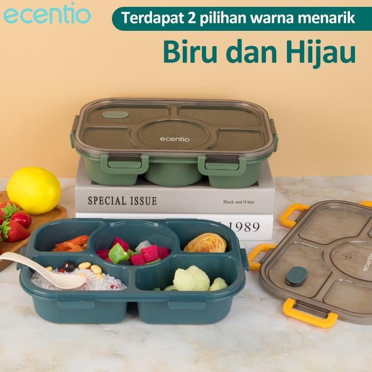 Jual Ecentio Tempat Makan Set Lunch Box Set Tas 5 Grid Lunch Box Set