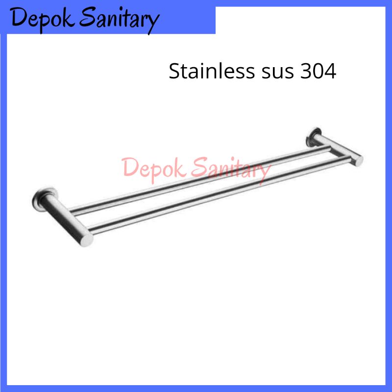 Jual towel rack rak handuk stainless sus 304/ rak handuk 2 baris ...