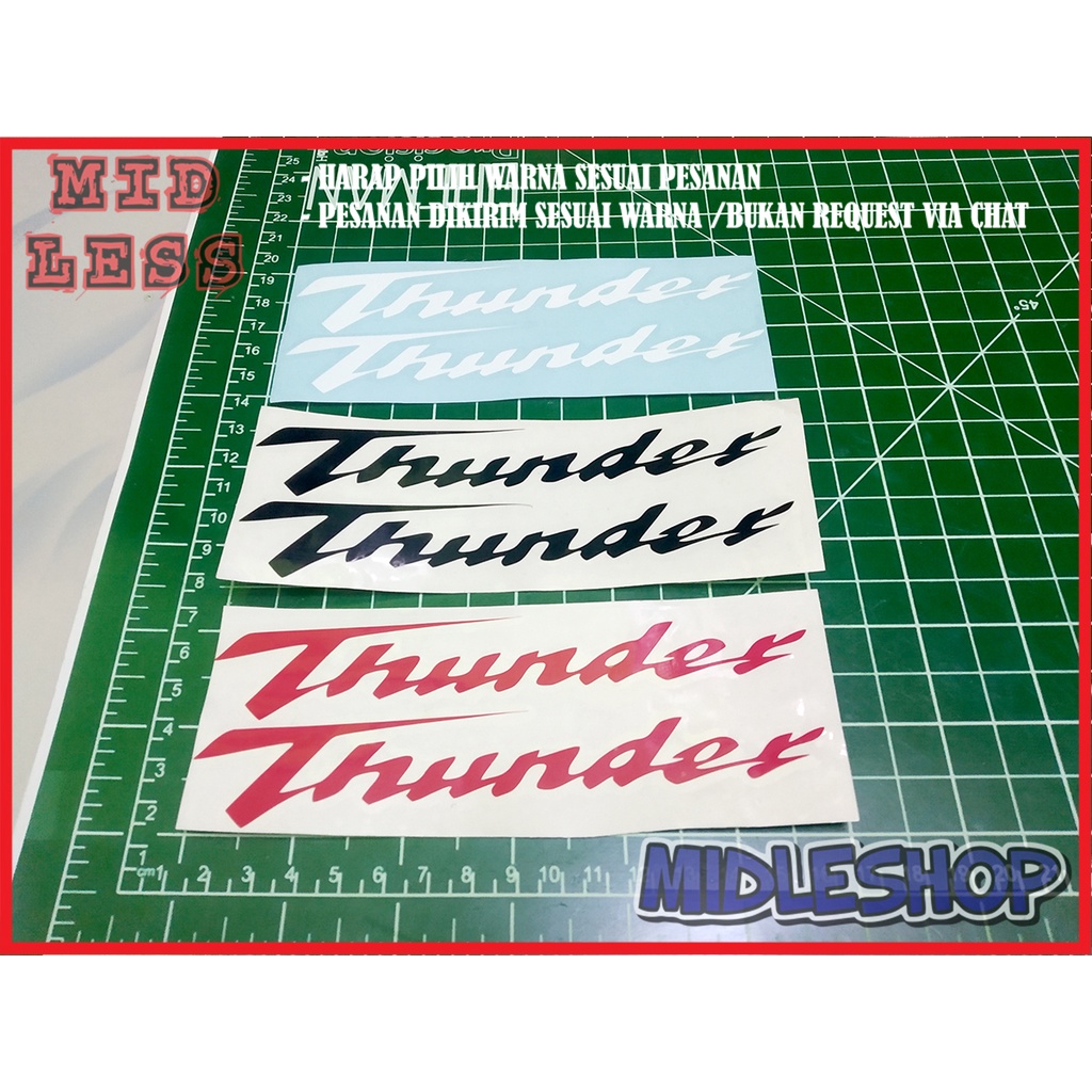 Jual Stiker Motor/Cutting Stiker Motor Vinyl Logo Isi 2 Thunder ...
