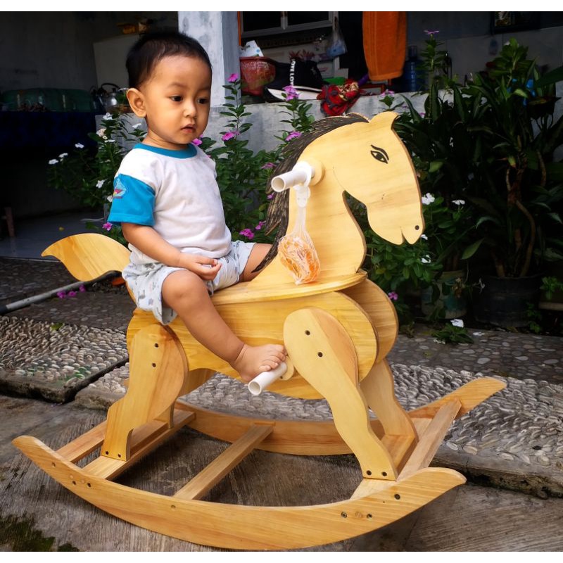 Jual kuda goyang kayu/kuda kudaan anak/mainan kuda kudaan | Shopee Indonesia