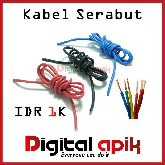 Jual Kabel Serabut Tembaga Kecil 1x10 Diameter 1mm Listrik Panjang 1m ...