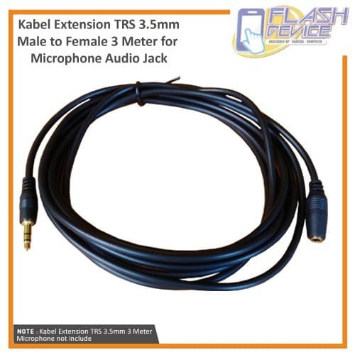 Jual Kabel Perpanjangan Extension TRS 3 Meter Jack Aux Audio 3.5mm Male to Female Mic for PC ...