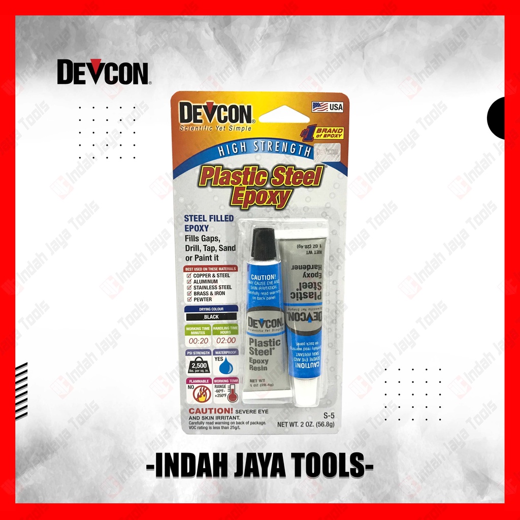 Jual DEVCON S-5 Plastic Steel Epoxy Adhesive - Lem Besi Campur | Shopee Indonesia