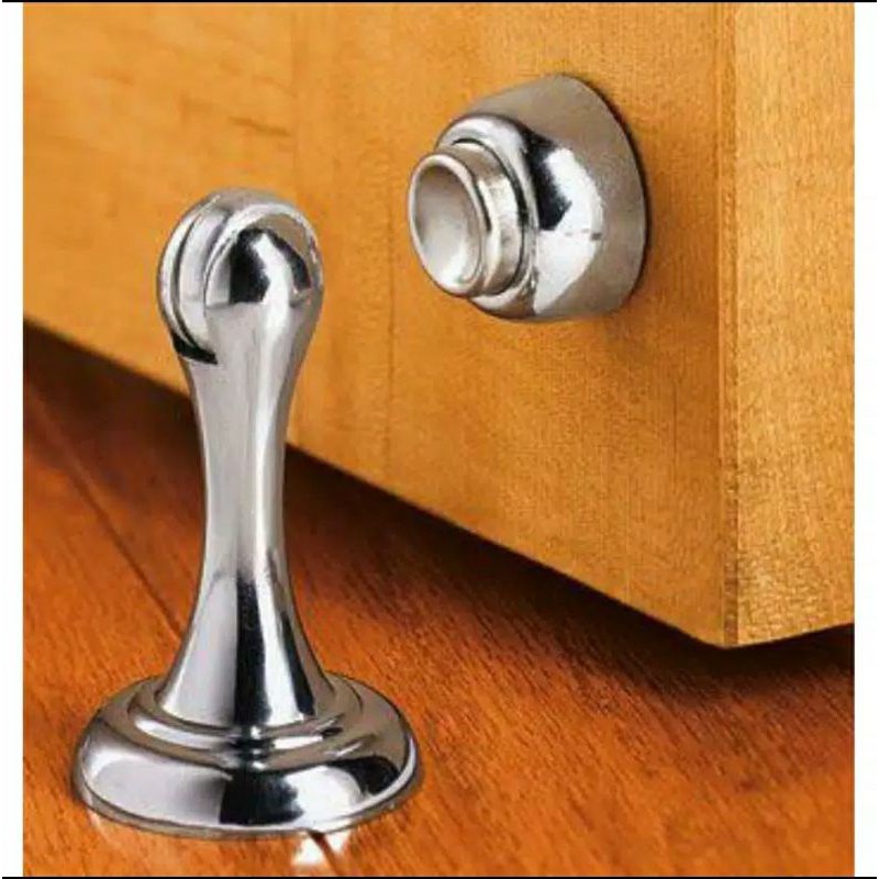 Jual Door Stoper Ganjalan penahan Pintu Kayu Putih Chrome Stainless ...