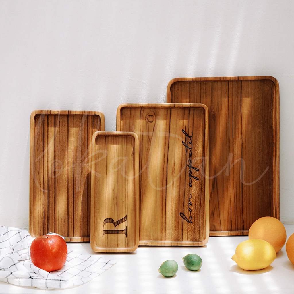Jual TATA [Small, Medium, Large] - Tray Kayu Jati | Nampan Kayu ...