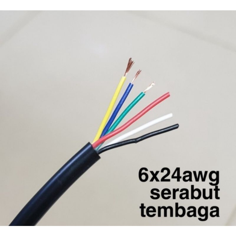 Jual Kabel isi 6, Kabel AWG 24 ( 6 Jalur ) Panjang 2 meter | Shopee ...