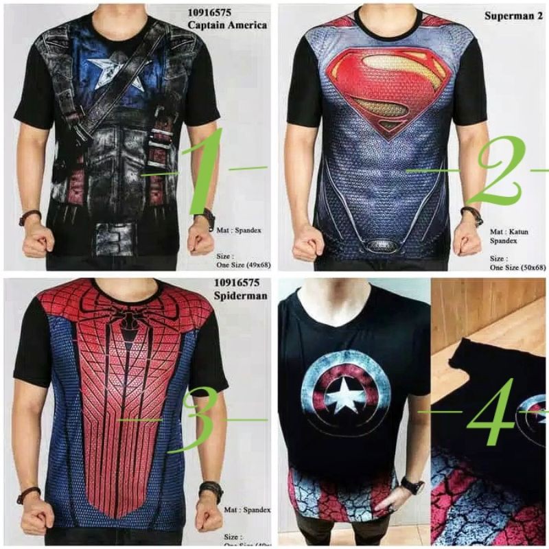 Jual Baju Kaos Superman full body superhero gym fitness pria cowok (COD ...