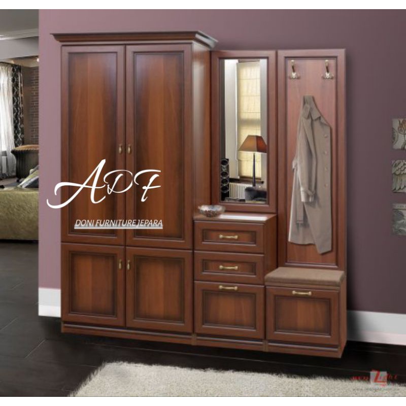 Jual Almari Pakaian Almari Riyas Almari Minimalis Kayu Jati | Shopee ...