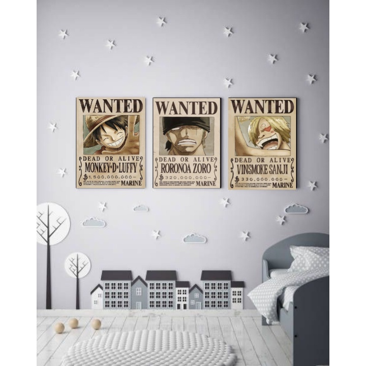 Jual Hiasan dinding poster kayu motif anime one piece kru mugiwara ...