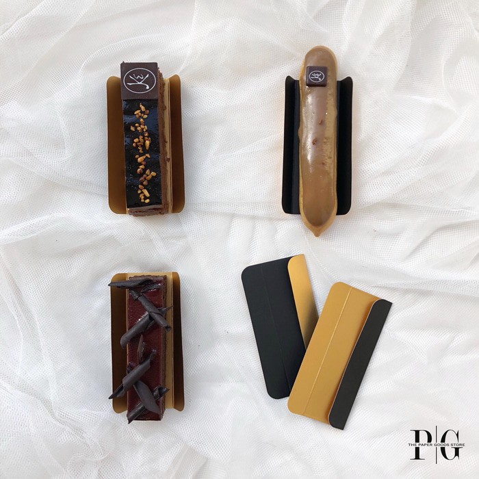 Jual Tatakan eclair / alas kue potong / kertas eclair / mini cake board ...