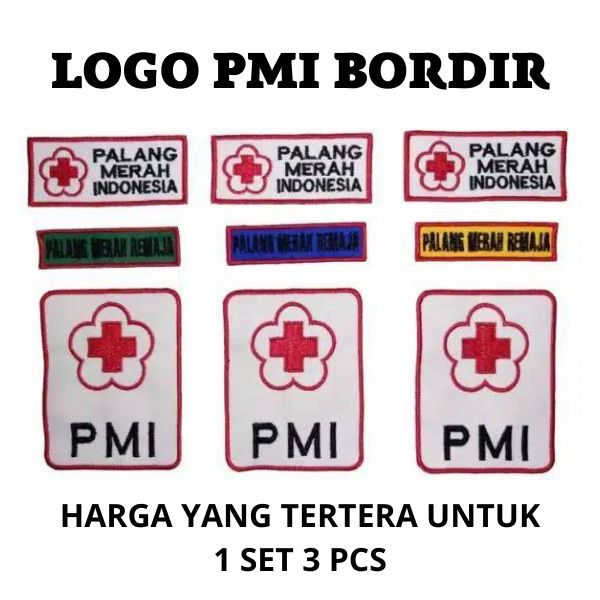 Jual 1 Set Atribut Badge Logo PMI PMR Bordir Bed Bet Patch Mula Madya ...