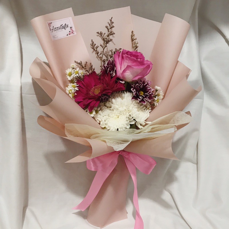 Jual bouquet fresh flowers | buket bunga asli segar | Shopee Indonesia