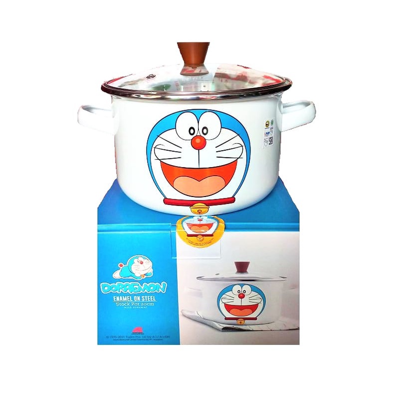 Jual DORAEMON Stock Pot with Steamer Basket Enamel Stainless 20 cm ...