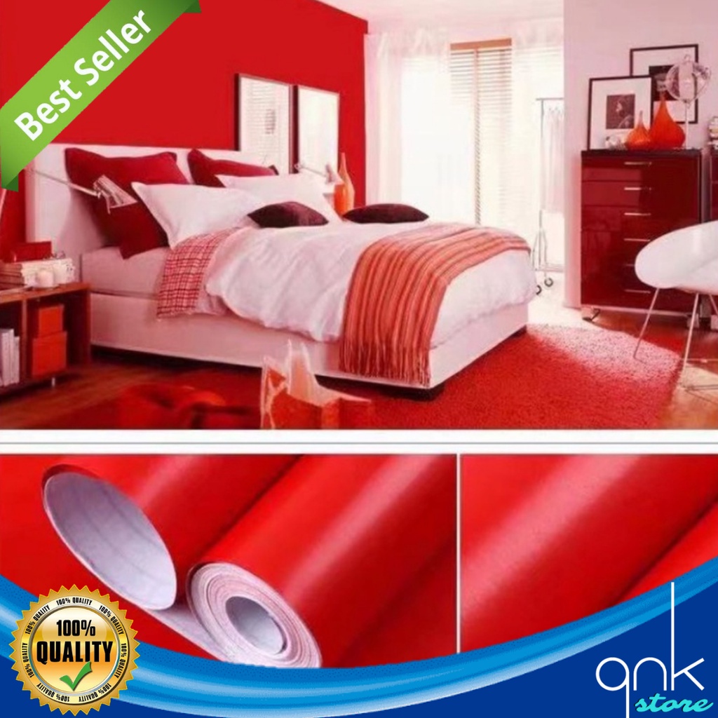 Jual Wallpaper Dinding Motif Polos Pastel 45cm x 10m Polos Pastel Merah ...