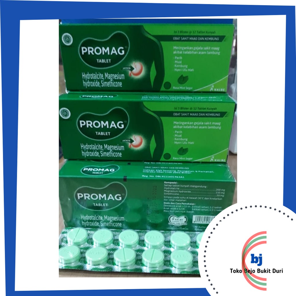 Jual Promag Obat Maag dan Kembung Tablet 1 ball (1 lembar 10 tablet ...