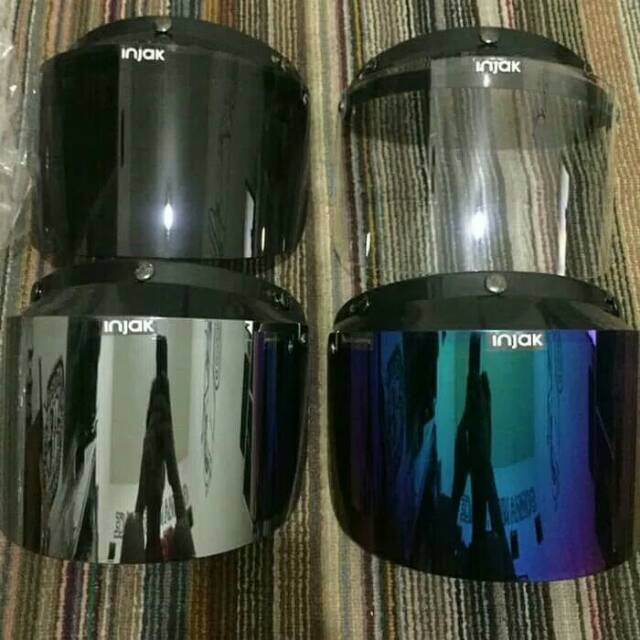 Jual Kaca Visor Flat Helm Bogo Retro Clear Smoke Silver Plangi Hitam ...
