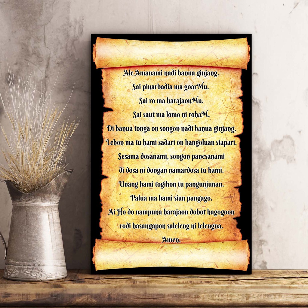 Jual hiasan dinding doa bapa kami bahasa batak walldecor nasrani ...