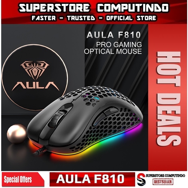 Jual Mouse Gaming Honey Comb AULA F-810 RGB-6400DPI-Macro-7Button-AULA ...