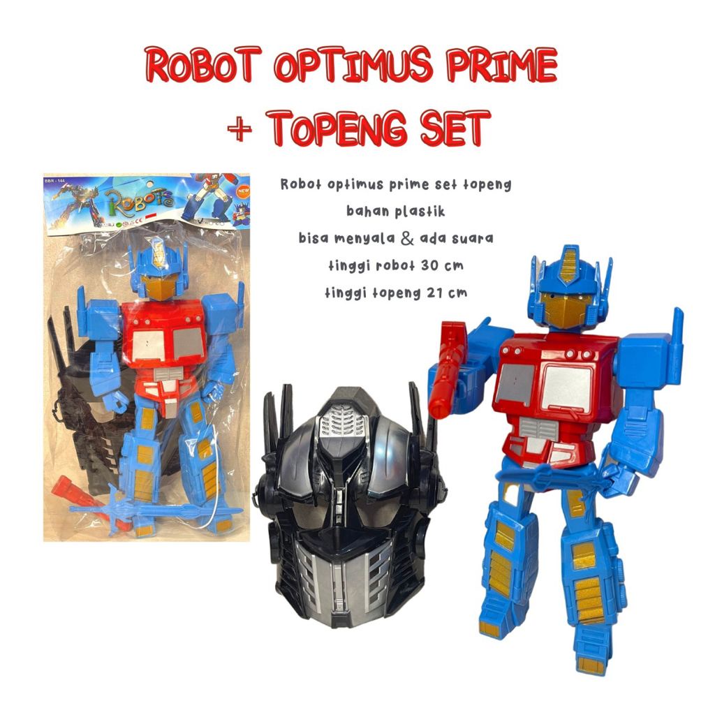 Jual OMTEPEN - MAINAN ROBOT TOPENG TRANSFORMERS OPTIMUS PRIME SET 2 in ...