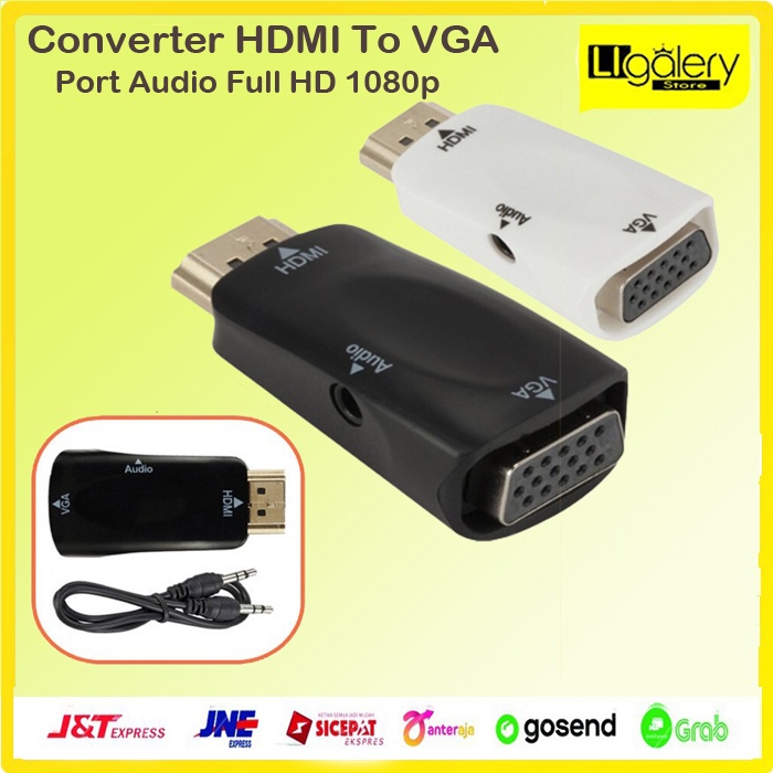 Jual [BISA COD] Converter HDMI To VGA / Port Audio Full HD 1080p ...