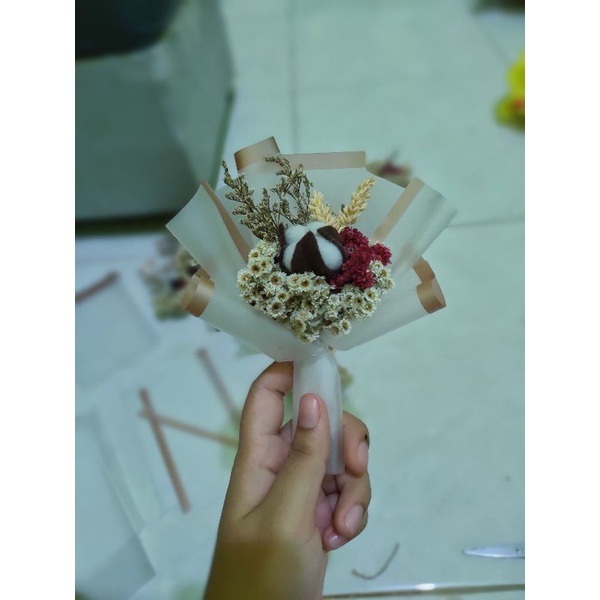 Jual PRE-ORDER | MINI Flower Bouquet 15x10cm | MINI Buket Gold ukuran ...