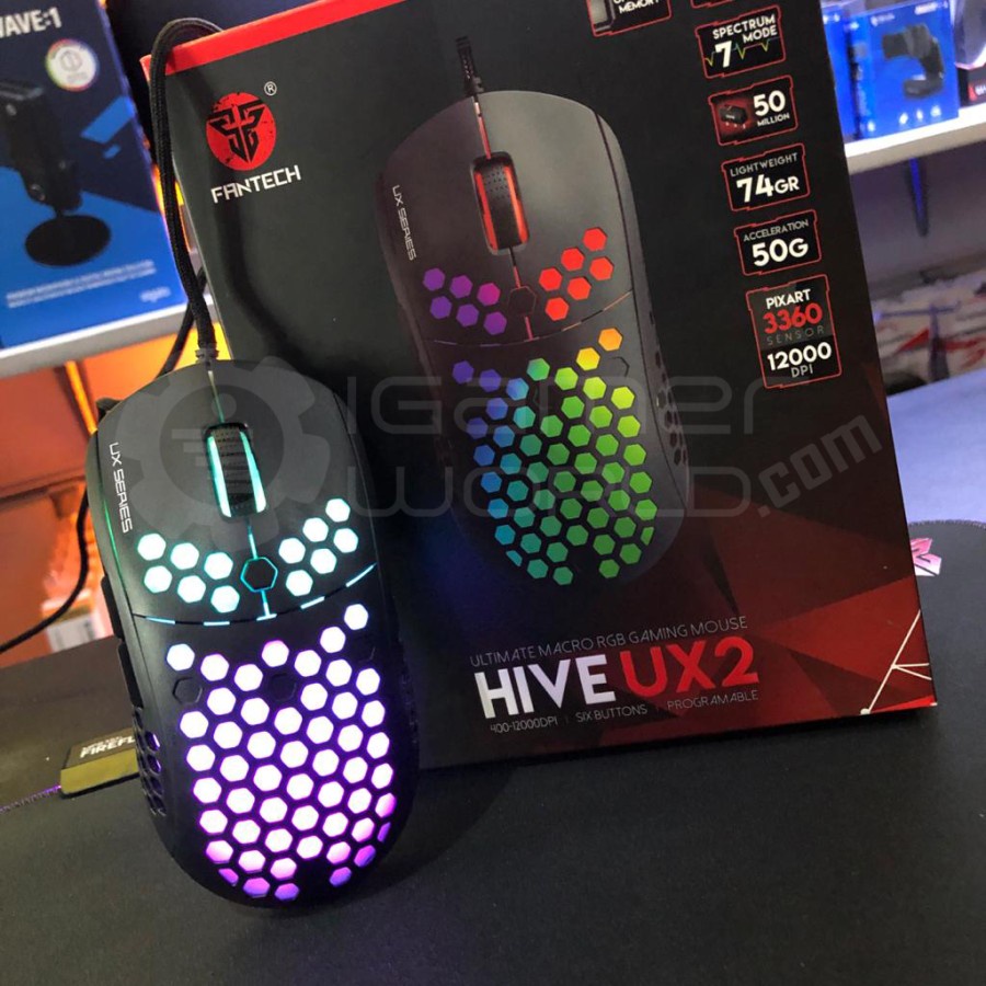 Jual Fantech HIVE UX2 Pixart 3360 RGB Gaming Mouse | Shopee Indonesia