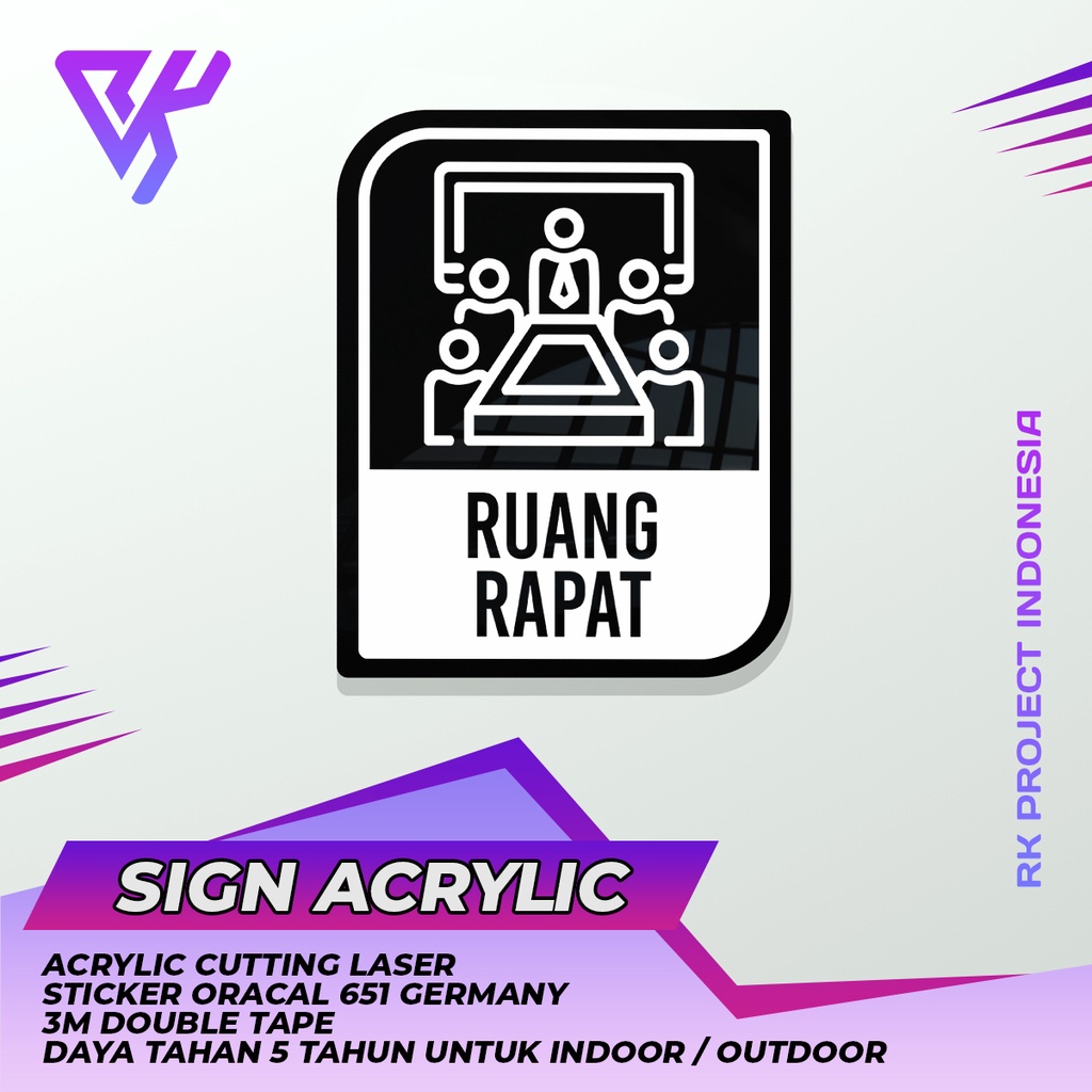 Jual RUANG RAPAT PAPAN INFORMASI SIGN BOARD AKRILIK | Shopee Indonesia