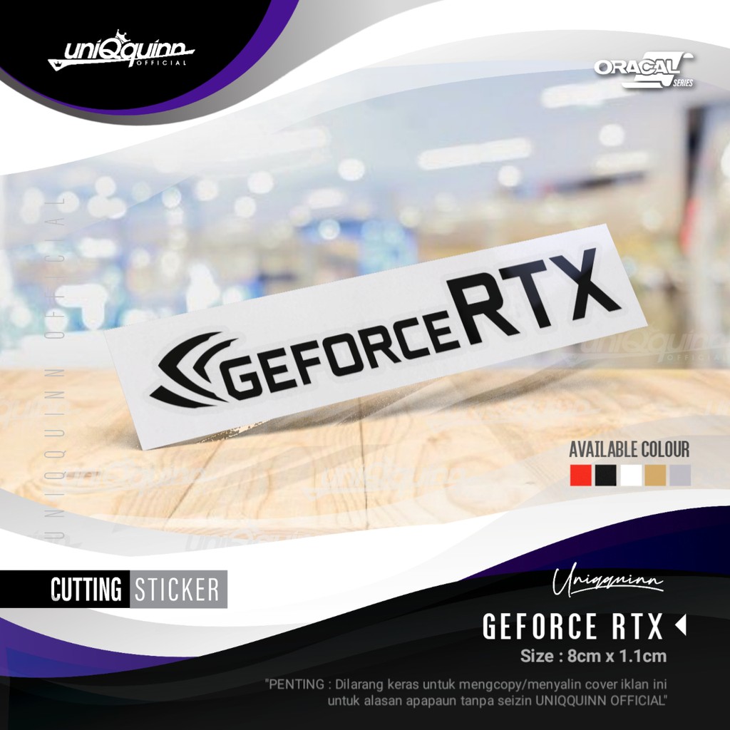 Jual UQ Cutting Sticker Geforce RTX For GPU Back plate || Stiker ...