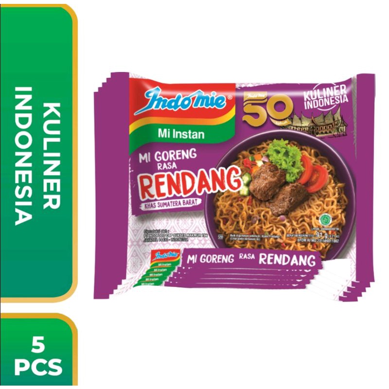 Jual indomie goreng rasa rendang 85g 5pcs | Shopee Indonesia