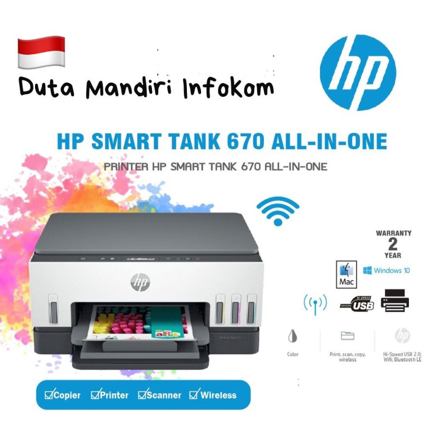 Jual HP Smart Tank 670 All-in-One - A4 Print Scan Copy Wireless Printer | Shopee Indonesia