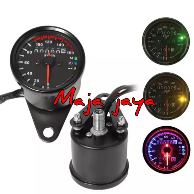 Jual spidometer Speedometer indikator LED 6 fitur 12 volt stelan motor ...