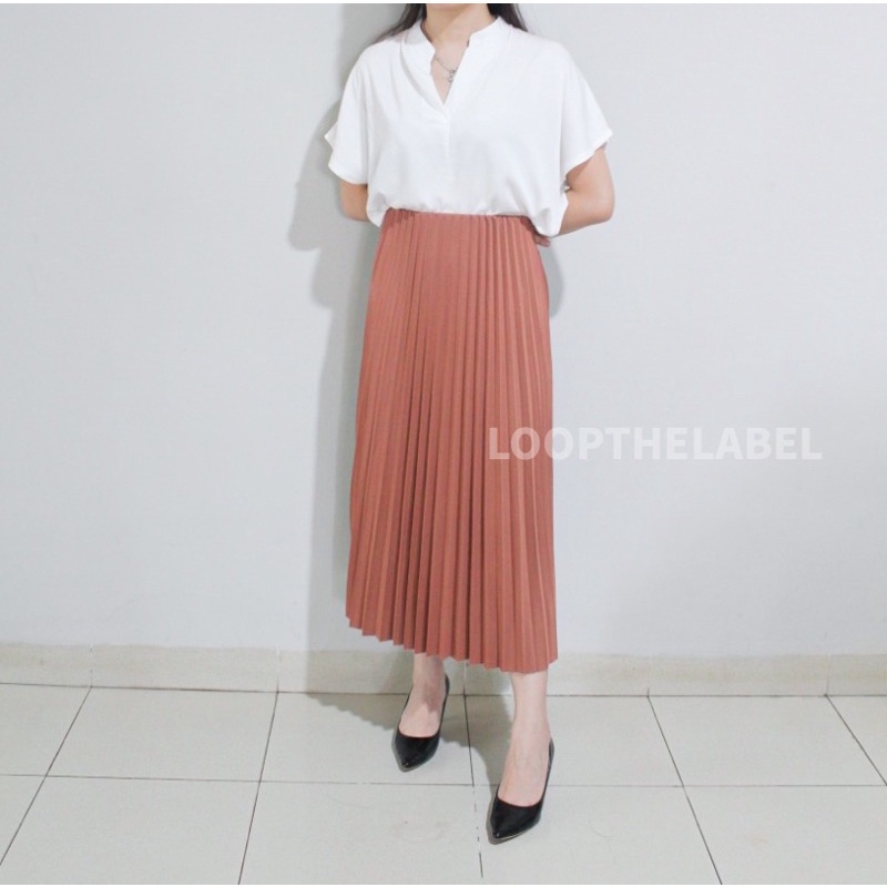 Jual SORA SKIRT - ROK PLISKET PLEATS PREMIUM / Pleated Skirt / Rok ...