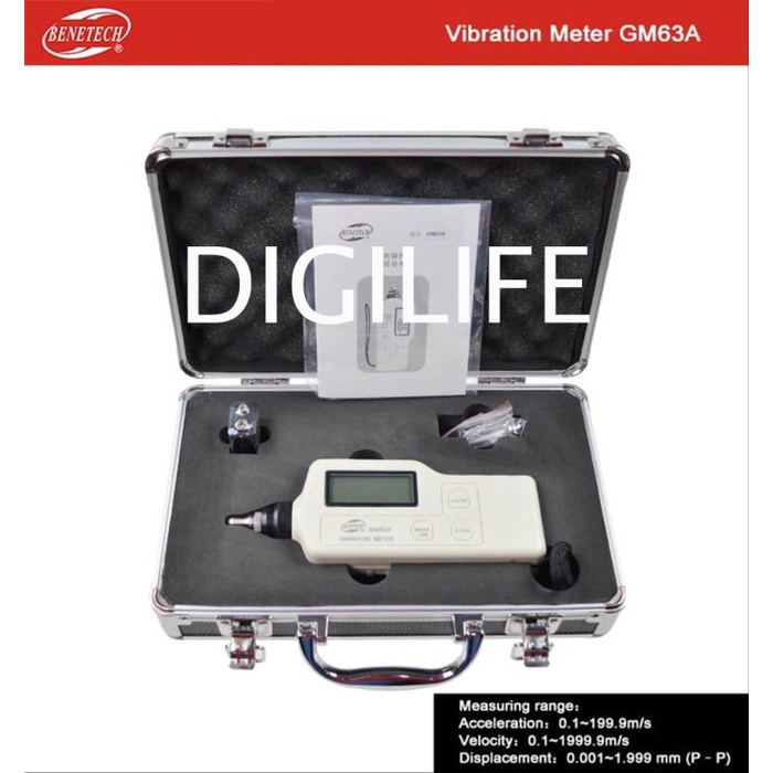 Jual Vibration Meter GM63A Benetech ORIGINAL Vibrometer Tester GM-63A ...