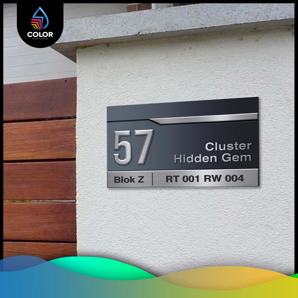 Jual Nomor Rumah Akrilik Metalic / Nomor Rumah Motif Metal Stiker Murah ...